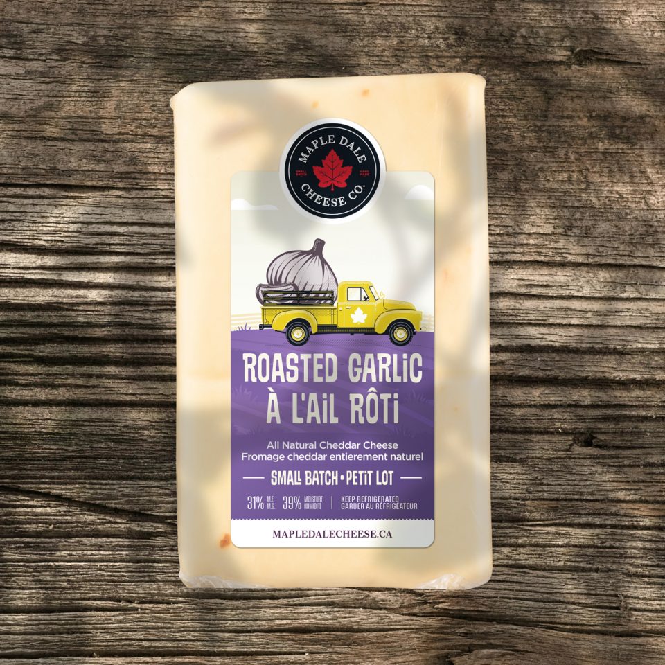 Roasted Garlic Cheddar - Maple Dale Cheese – Farm Store at Sheldon ...